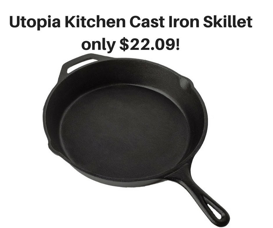 Utopia Kitchen- Pre Seasoned Cast Iron Skillet (12.5 inch)- $22.09 ...
